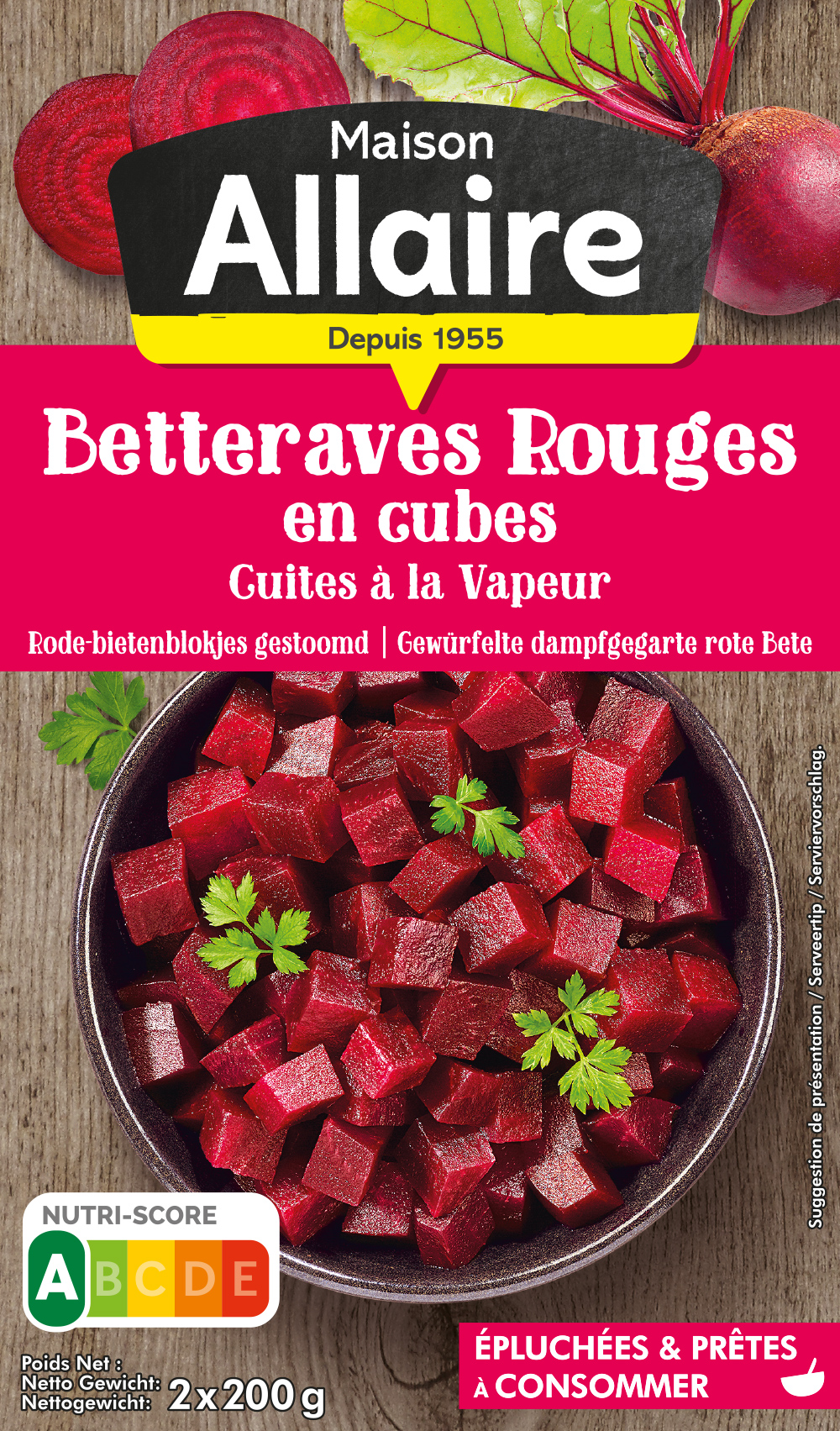 Betteraves rouges en cubes - Maison Allaire